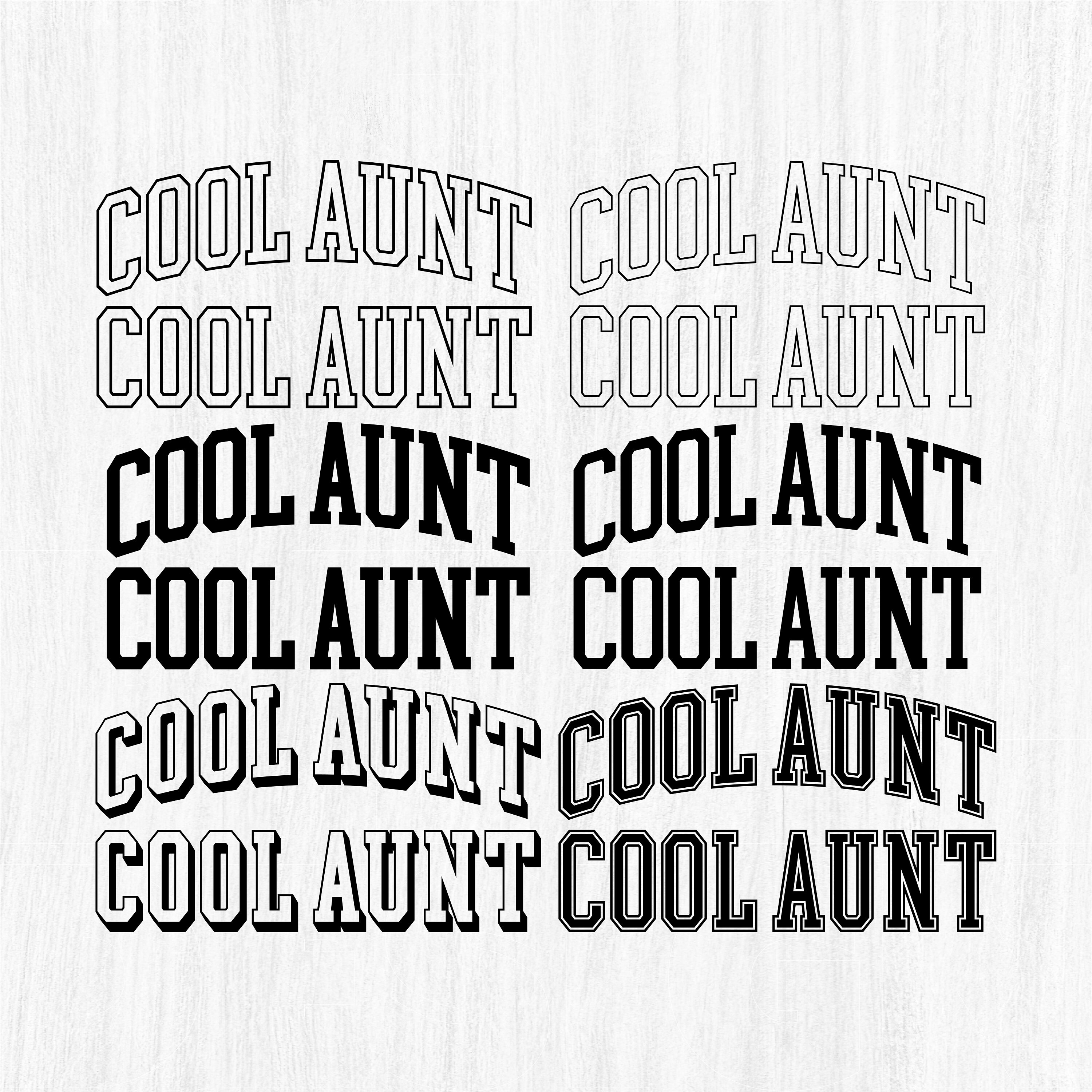 Cool Aunt Png, Varsity Cool Aunt Png Bundle, Trendy Cool Aunt, Cool ...