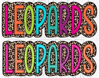 Leopards PNG, Colorful, Leopard Print, Mascot, School Spirit, Team ...