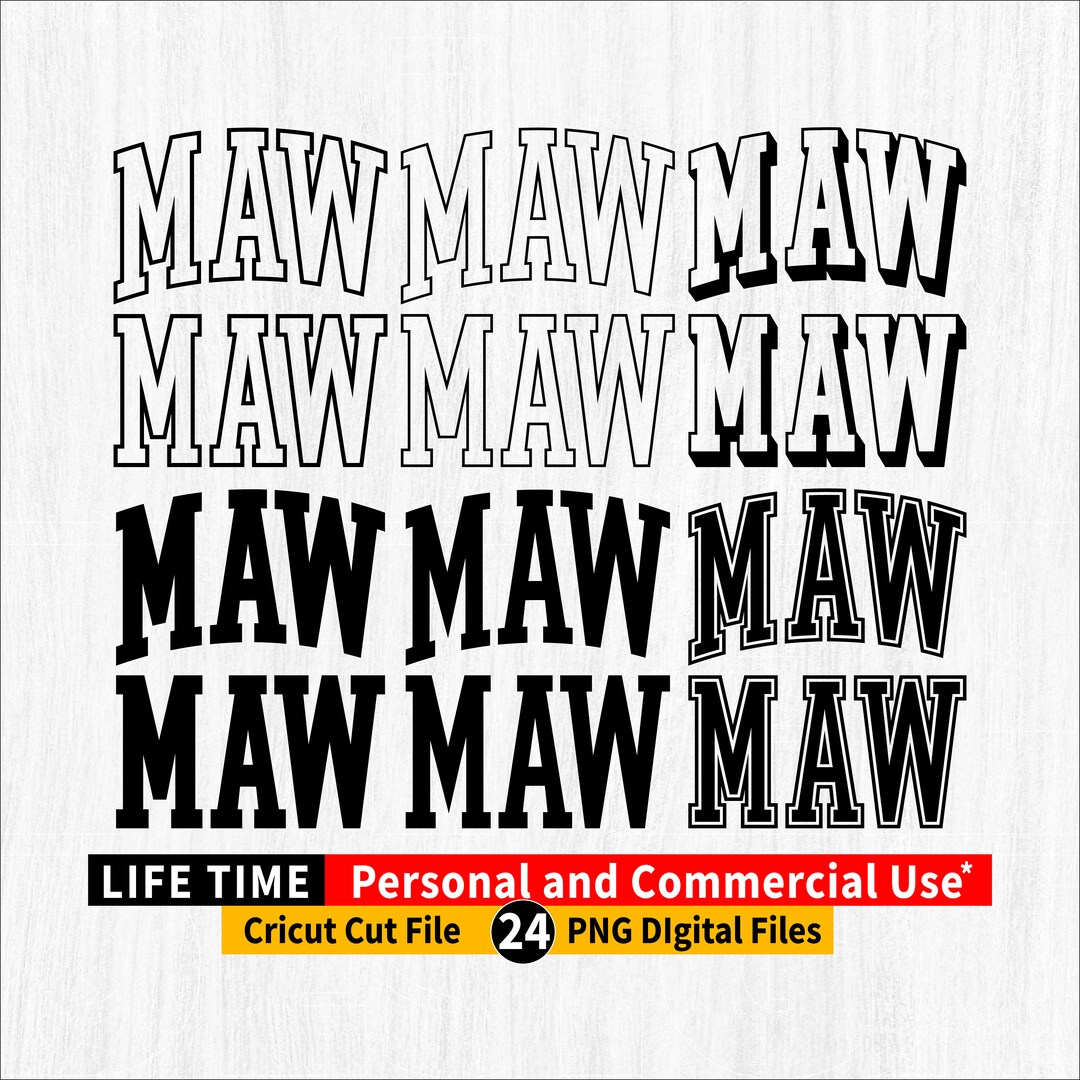 Maw Varsity Font, PNG Cut File Bundle (digital Download) - Etsy