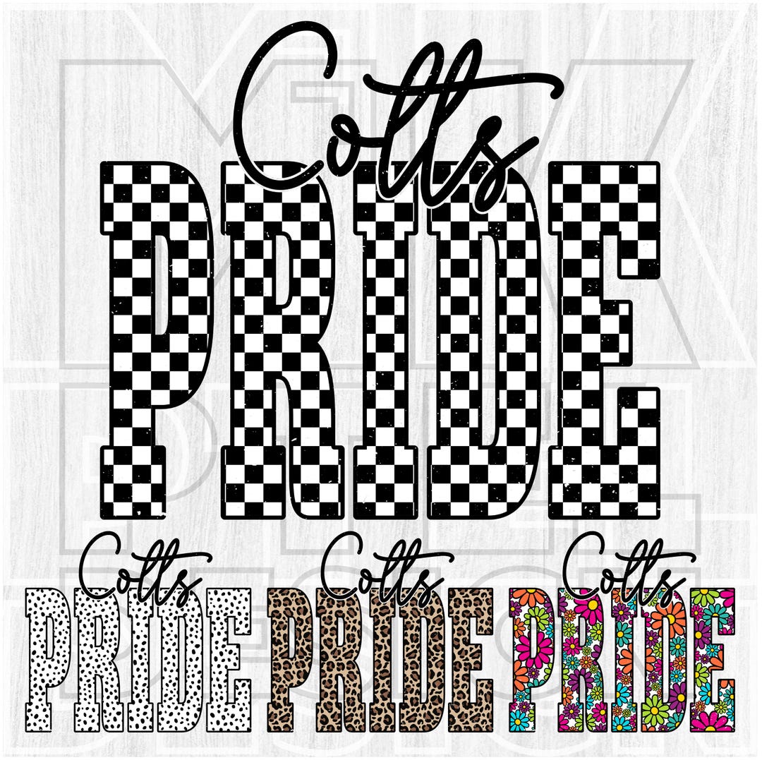 Checkered Colts Pride PNG, School Spirit Design (digital File) - Etsy