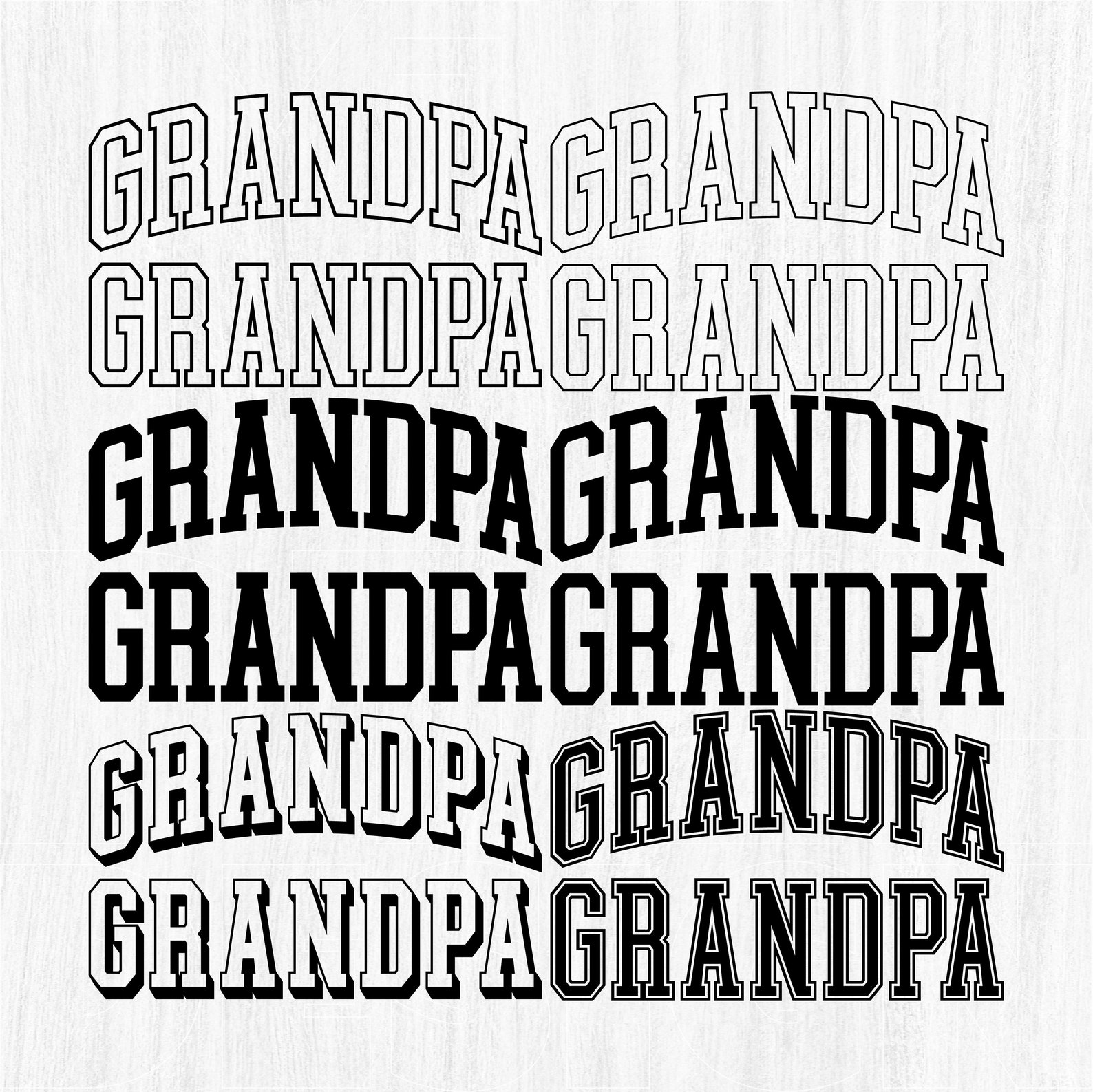 Grandpa Png, Grandpa Varsity Png Bundle, Grandpa Arched Outline ...