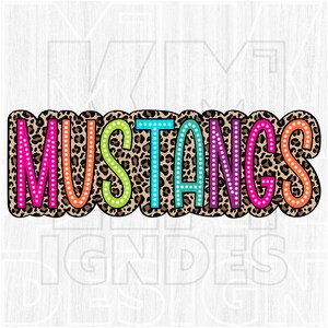 Mustangs PNG, Colorful, Leopard Print, Cheetah, Animal, Mascot, School ...