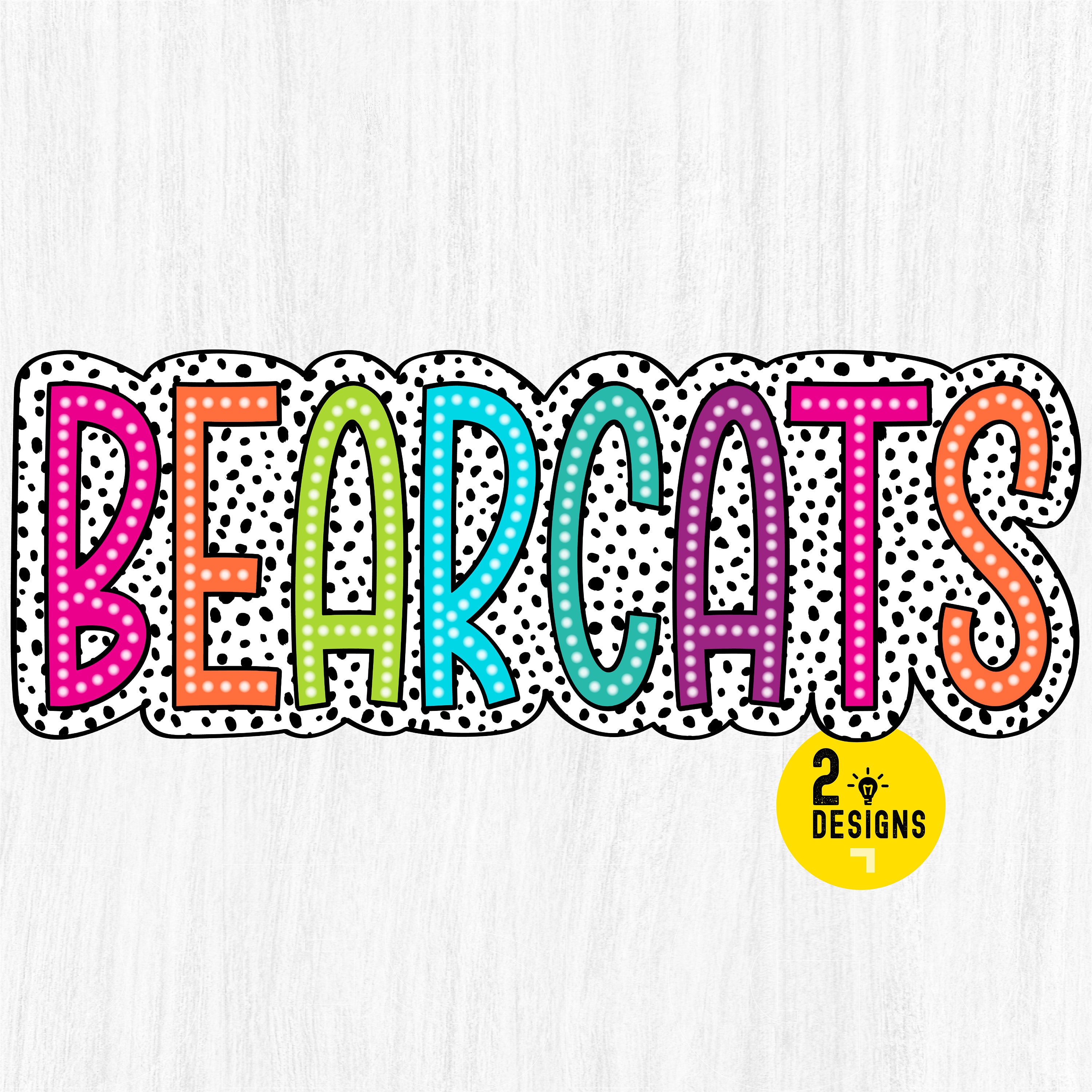 Bearcats PNG, Colorful, Dalmatian Dots, Mascot, School Spirit, Team ...