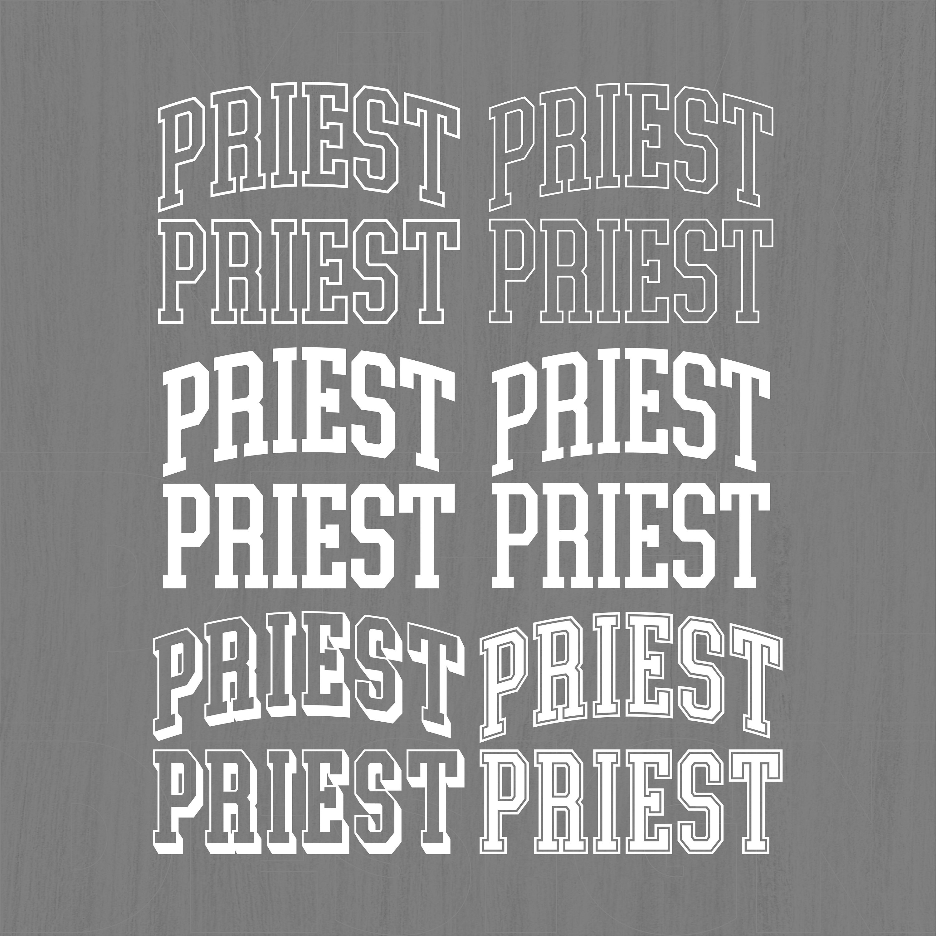 Priest Png, Varsity Priest Png Bundle, Trendy Priest Png, Priest Arched ...