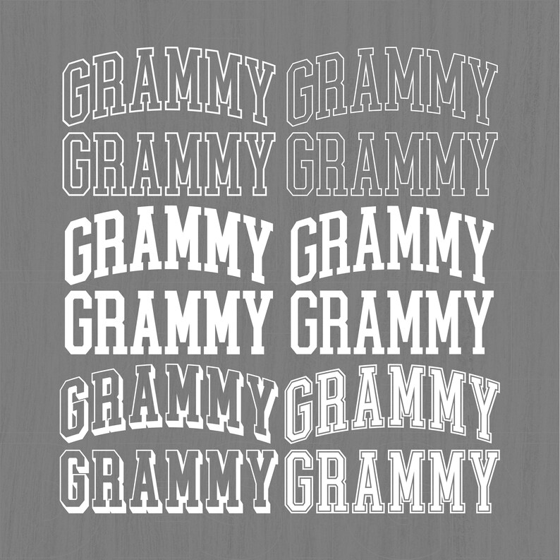 Grammy Varsity PNG Bundle, Arched Outline (digital Download) - Etsy