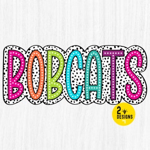 Bobcats PNG, Colorful, Dalmatian Dots, Mascot, School Spirit, Team ...