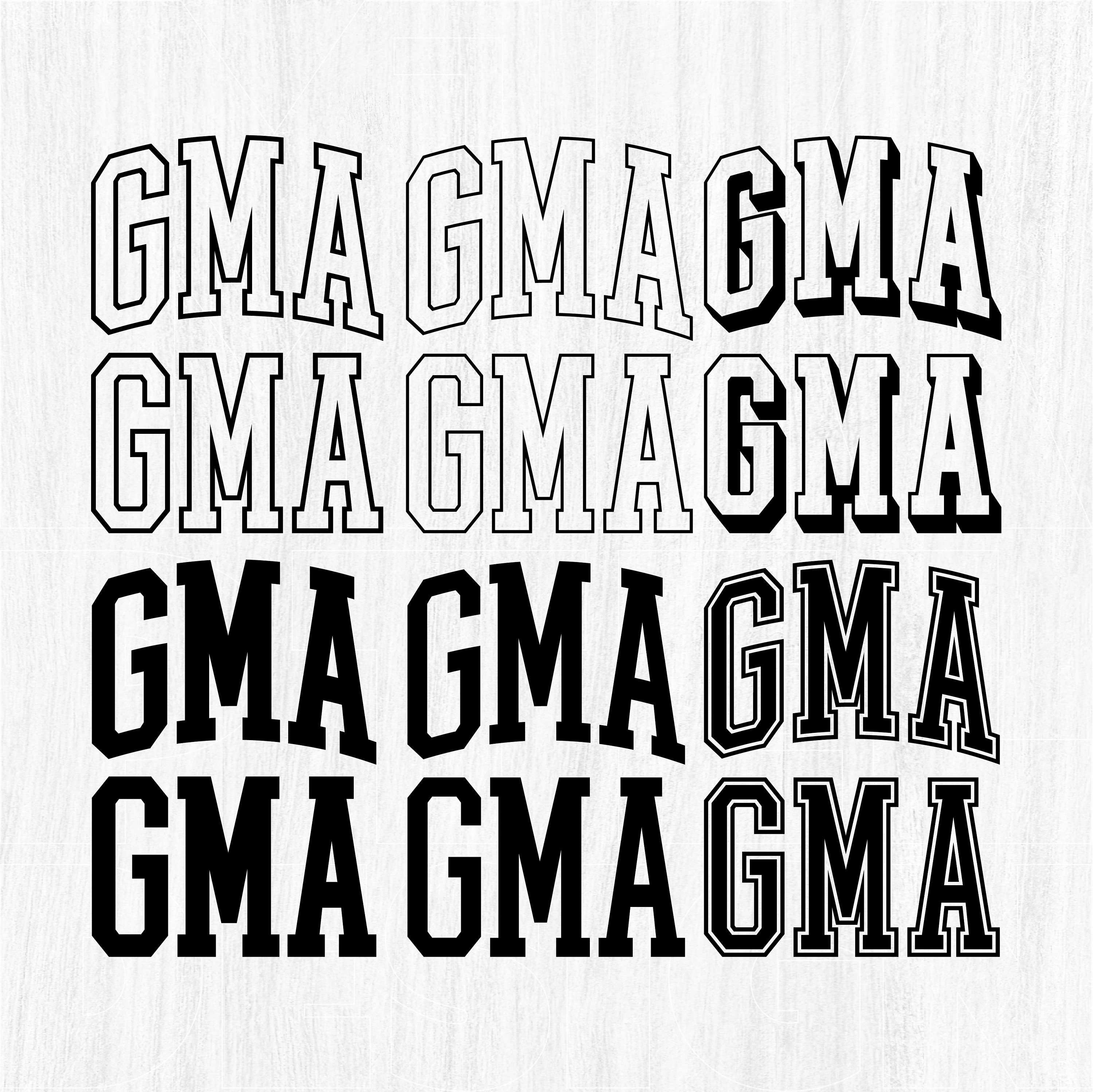 GMA Png, GMA Varsity Png Bundle, Gma Arched Outline, Gma Varsity Arched ...