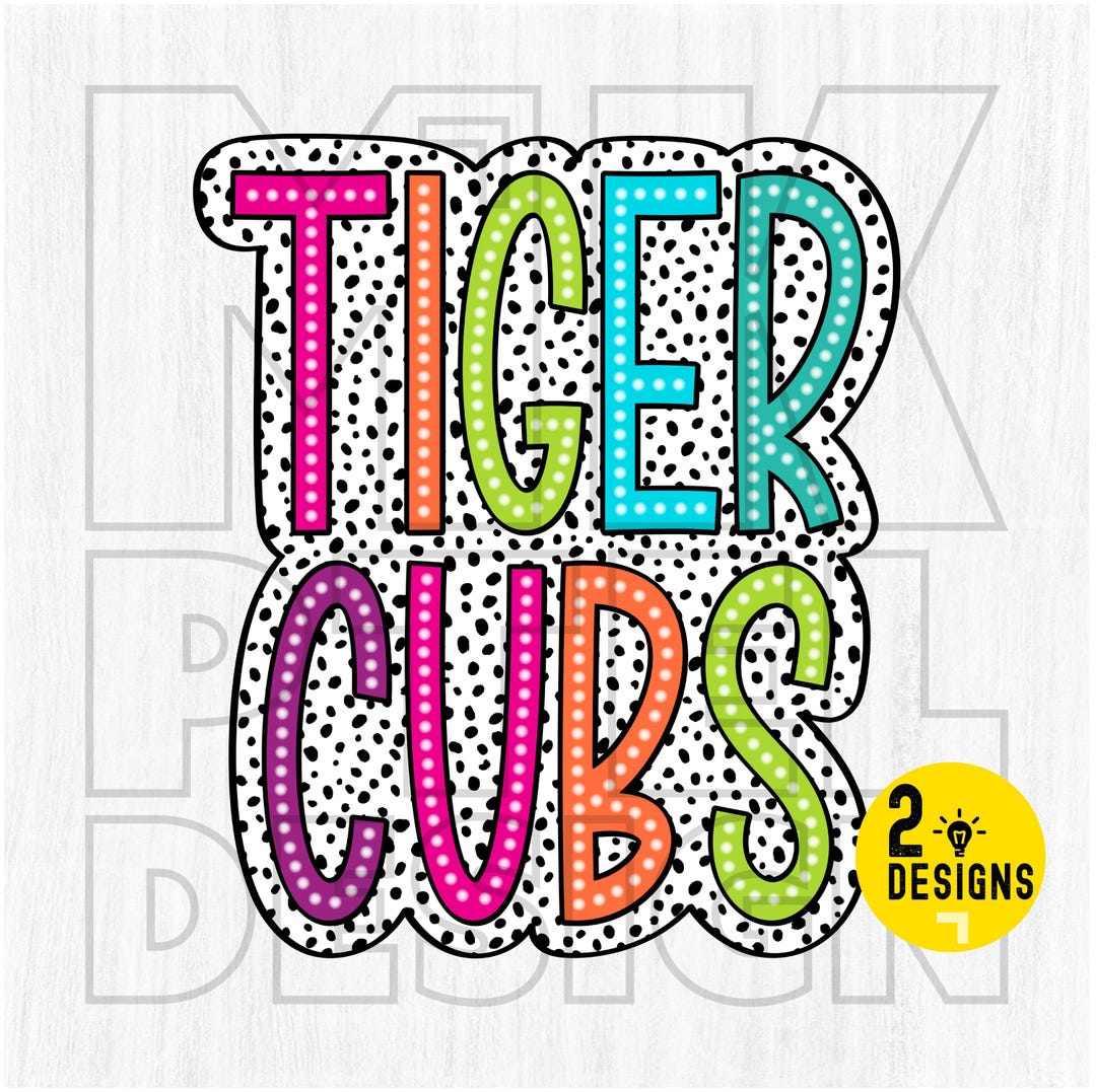 Tiger Cubs PNG, Colorful, Dalmatian Dots, Mascot, School Spirit, Team ...