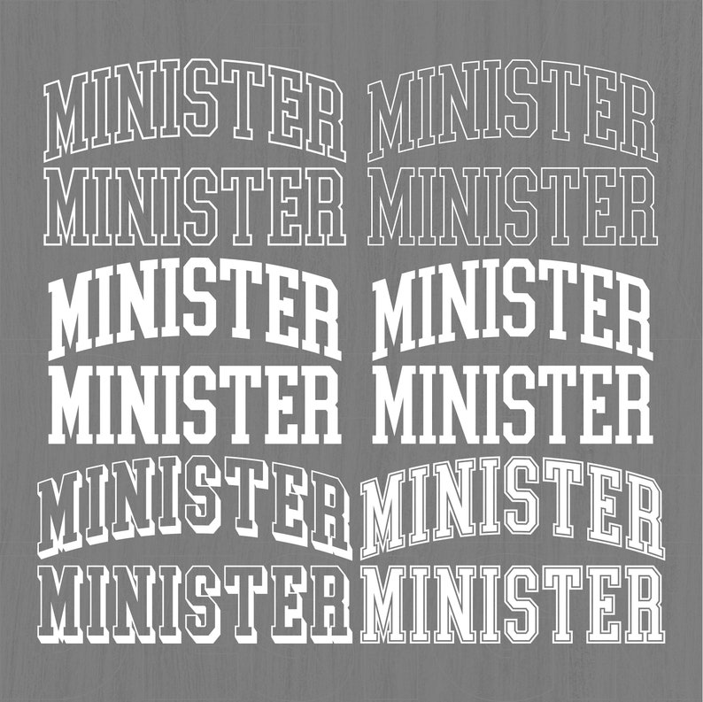Minister Varsity Font, Arched Outline, PNG Files (digital Download) - Etsy
