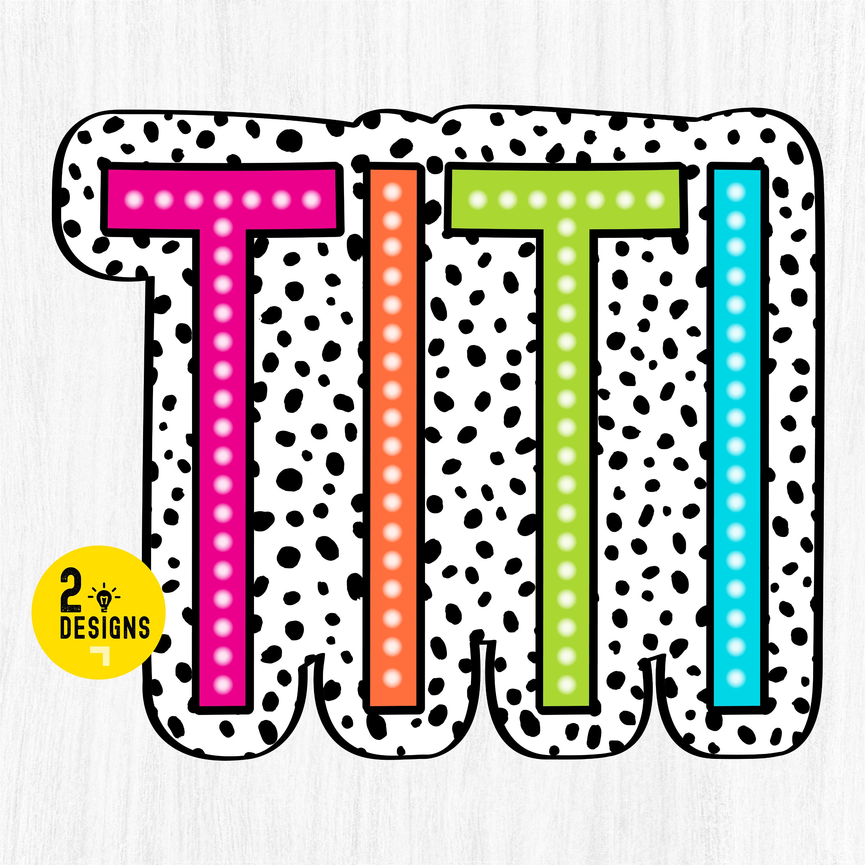Titi PNG, Bright Doodle, Dalmatian Dots, Digital File, Sublimation ...