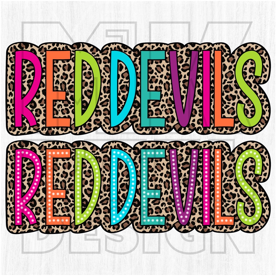 Red Devils PNG, Colorful, Leopard Print, Cheetah, Animal, Mascot ...