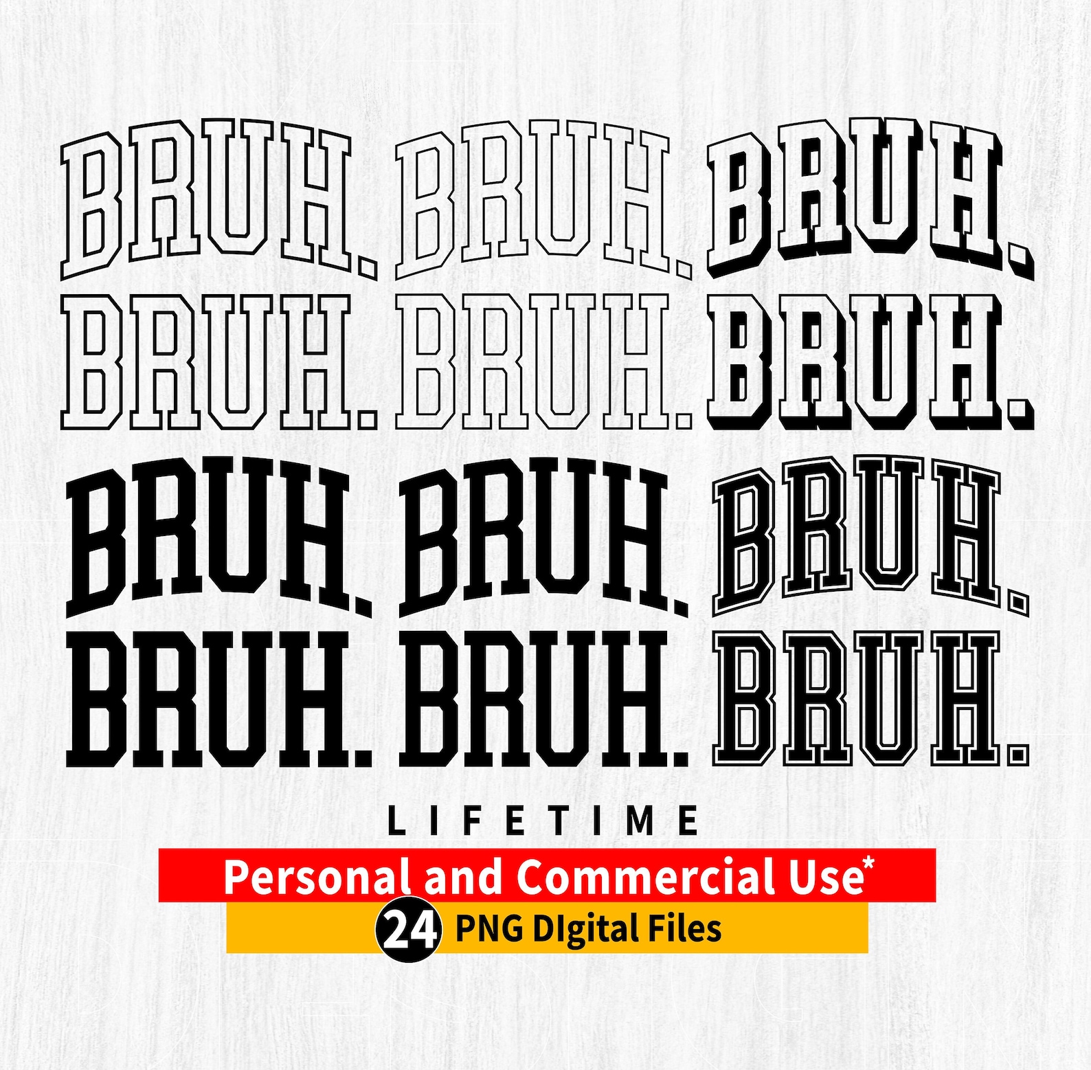 Bruh. Png, Varsity Bruh. Png Bundle, Bruh. Arched Png, Bruh. Arched Outline, Bruh Varsity Arched ...
