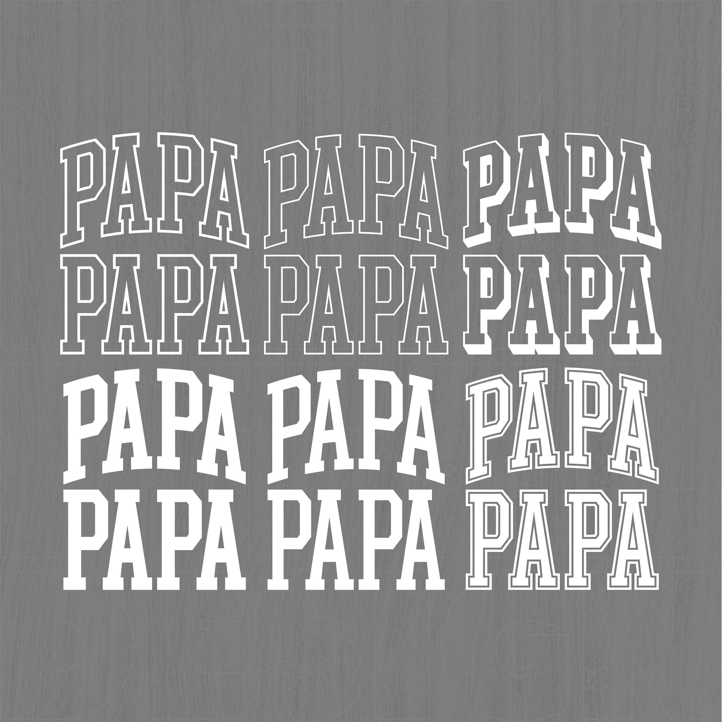 PAPA Png, PAPA Varsity Png Bundle, Papa Arched Outline, PAPA Png File ...