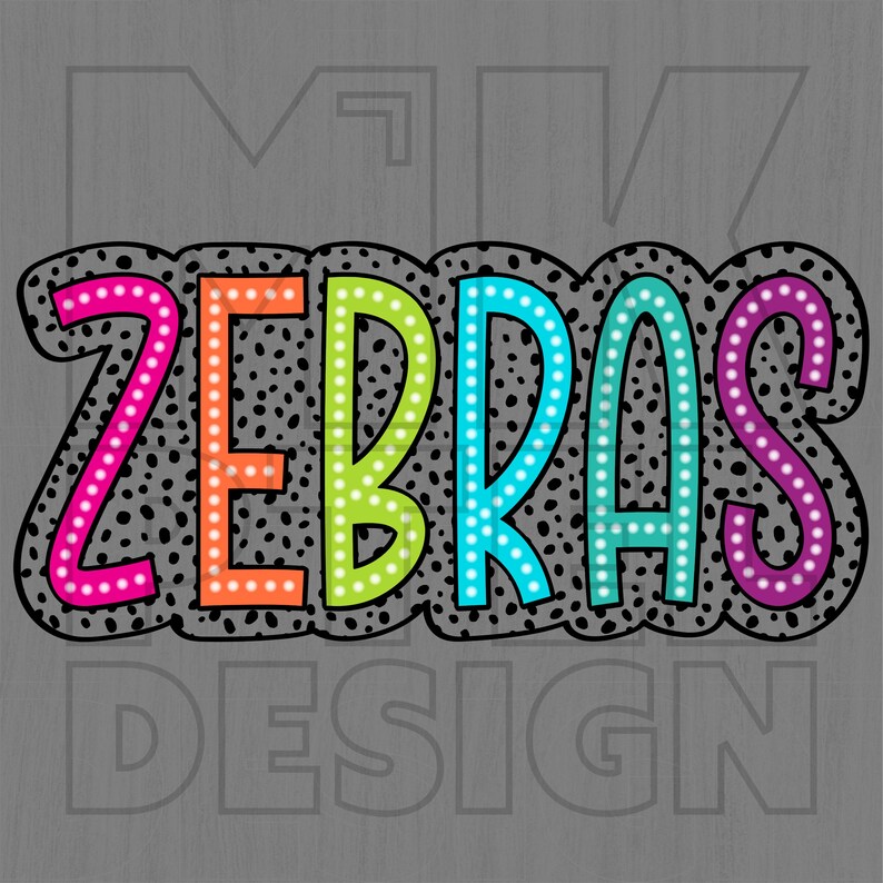 Colorful Zebras PNG, Dalmatian Dots, School Spirit (digital File) - Etsy