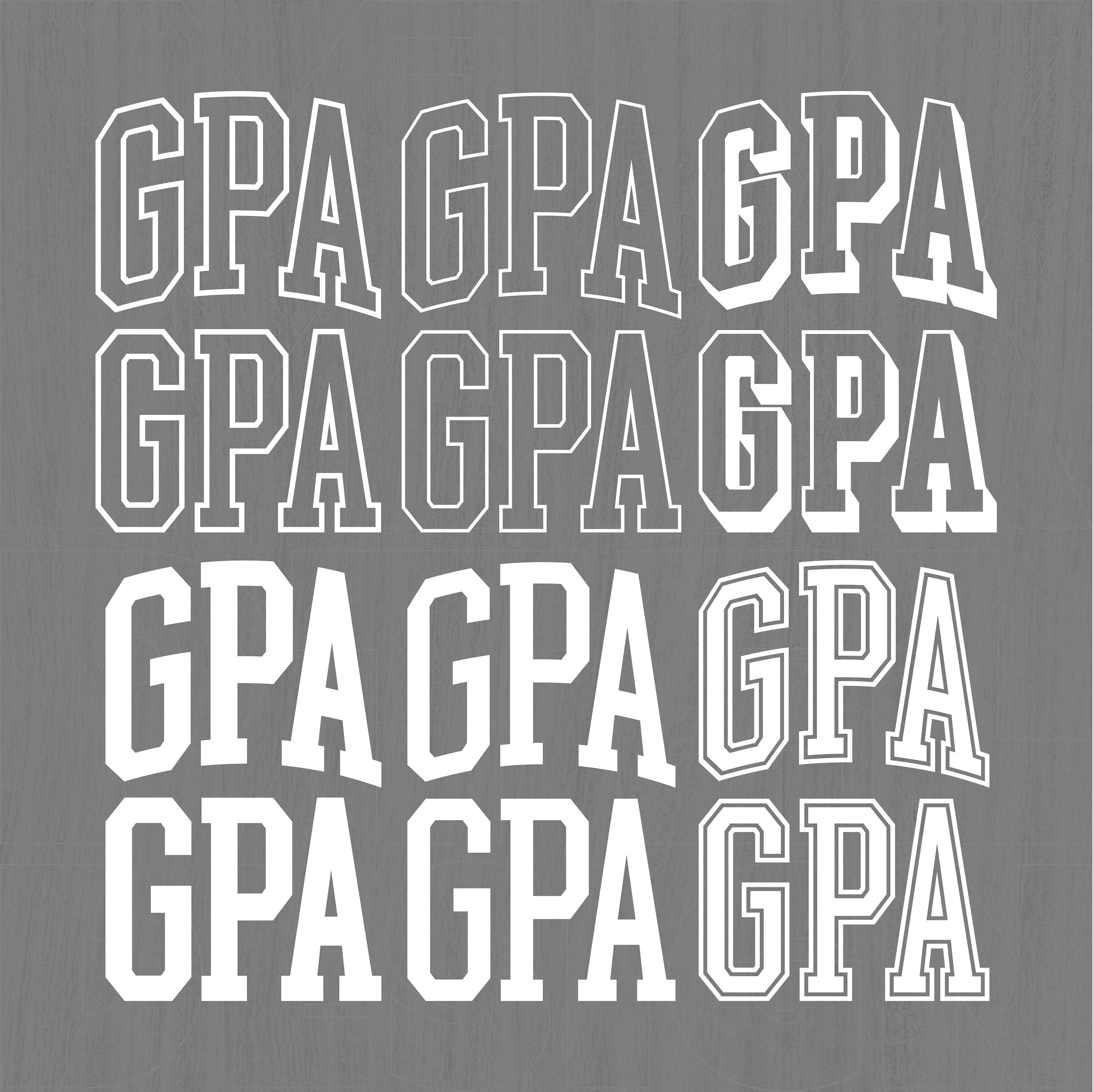 GPA Png, GPA Varsity Png Bundle, Gpa Arched Outline, Gpa Varsity Arched ...