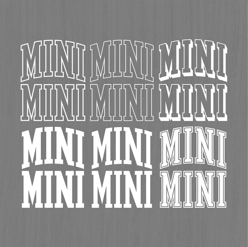 MINI Png, MINI Varsity Png Bundle, MINI Arched Outline, Mini Png File ...
