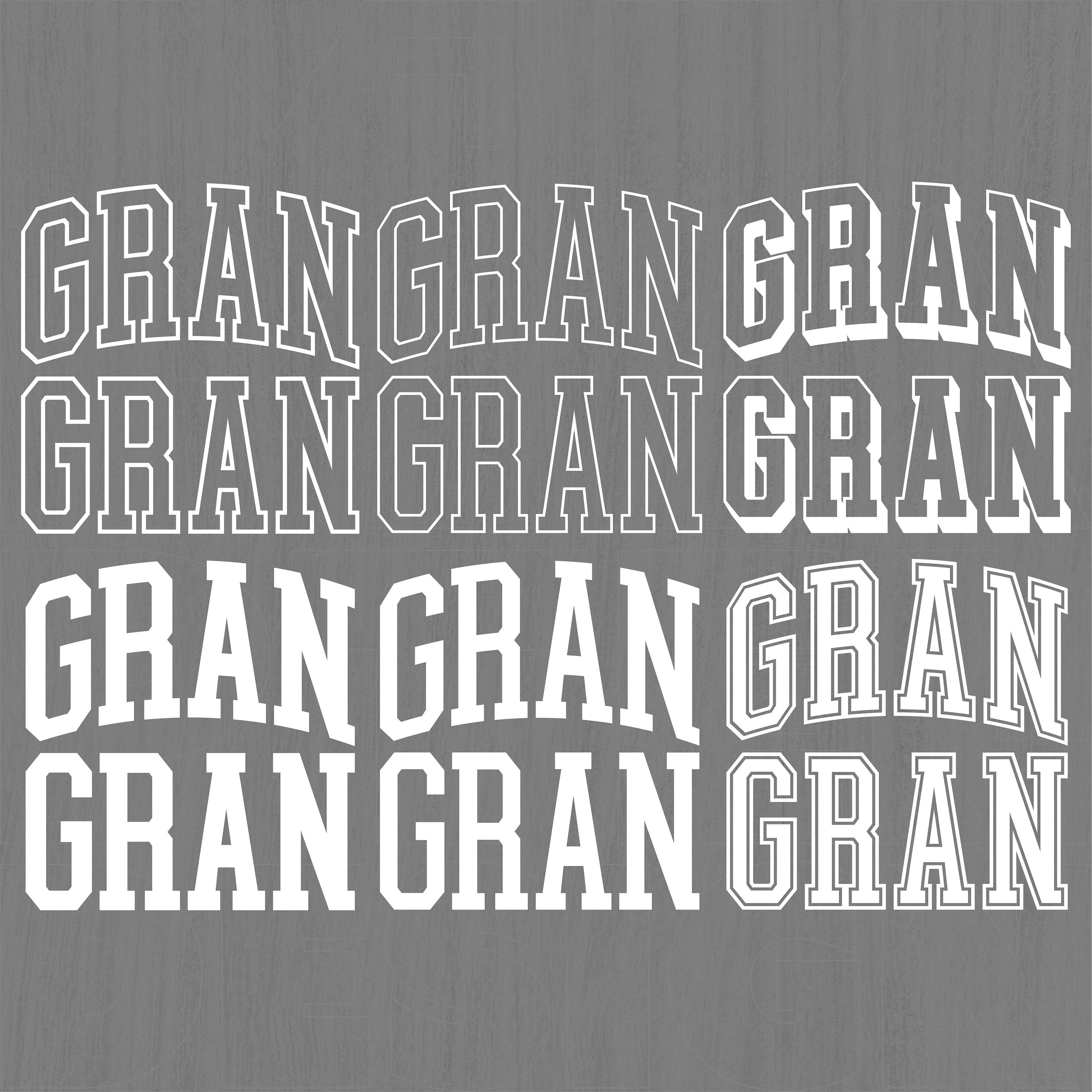 Gran Png, Gran Varsity Png Bundle, Gran Png File, Gran Arched Outline ...