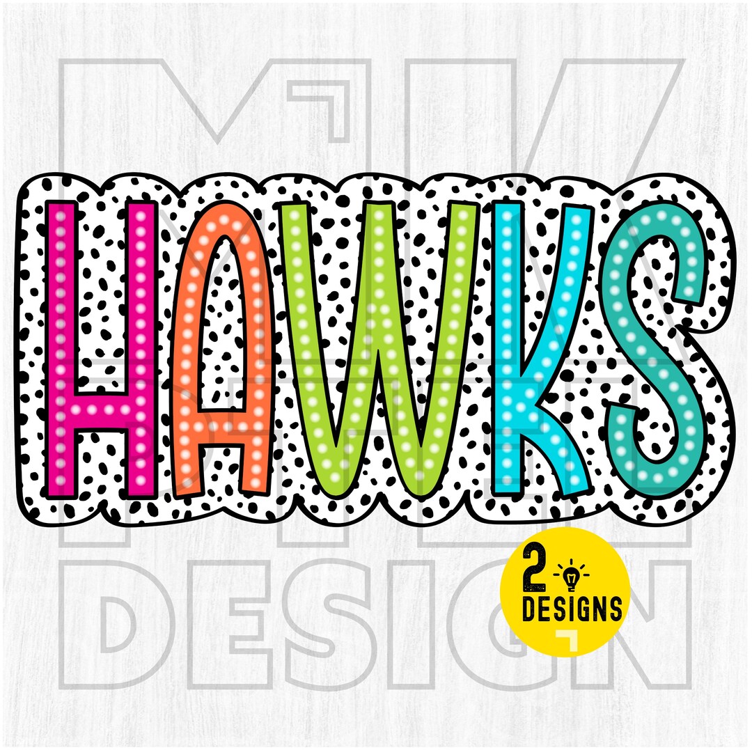 Hawks PNG, Colorful, Dalmatian Dots, Mascot, School Spirit, Team Spirit ...