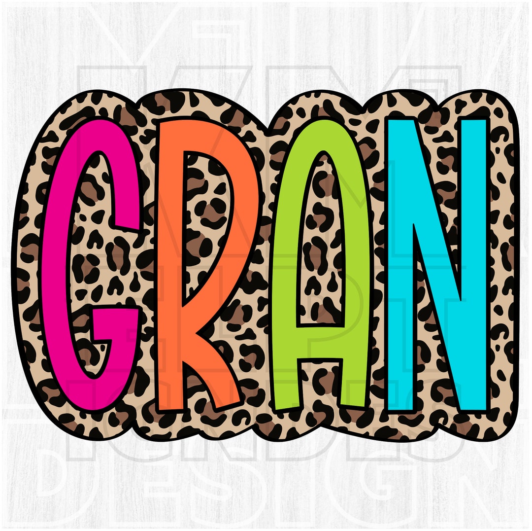 Bright Leopard Print "gran" PNG, Colorful Doodle (digital File) - Etsy