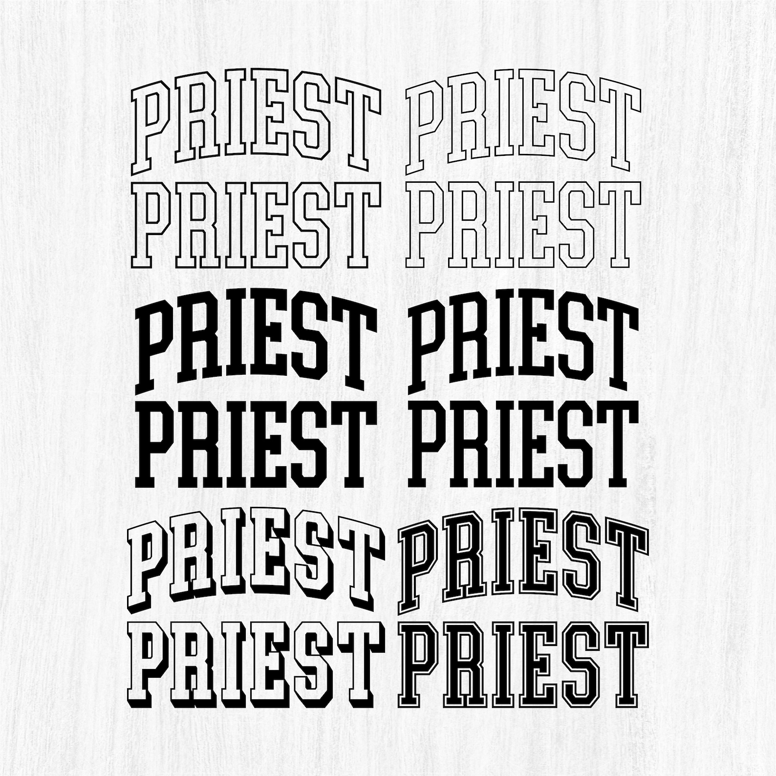 Priest Png, Varsity Priest Png Bundle, Trendy Priest Png, Priest Arched ...