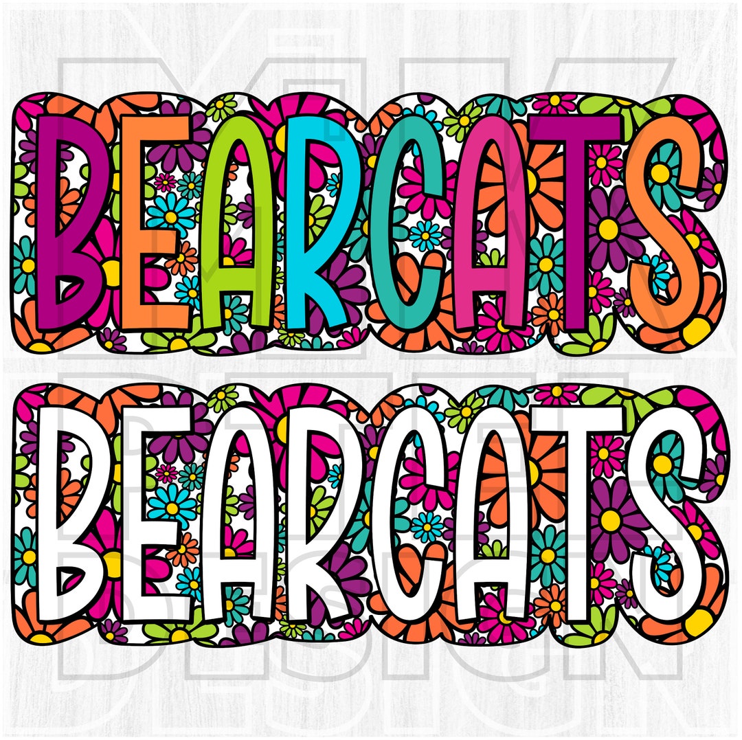 Bearcats PNG, Colorful, Daisy Floral Print, Bearcats Retro Daisy ...