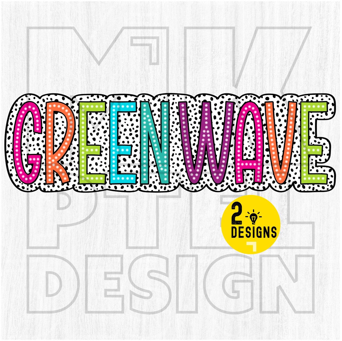 Colorful Green Wave PNG, Dalmatian Dots, Mascot (digital File) - Etsy