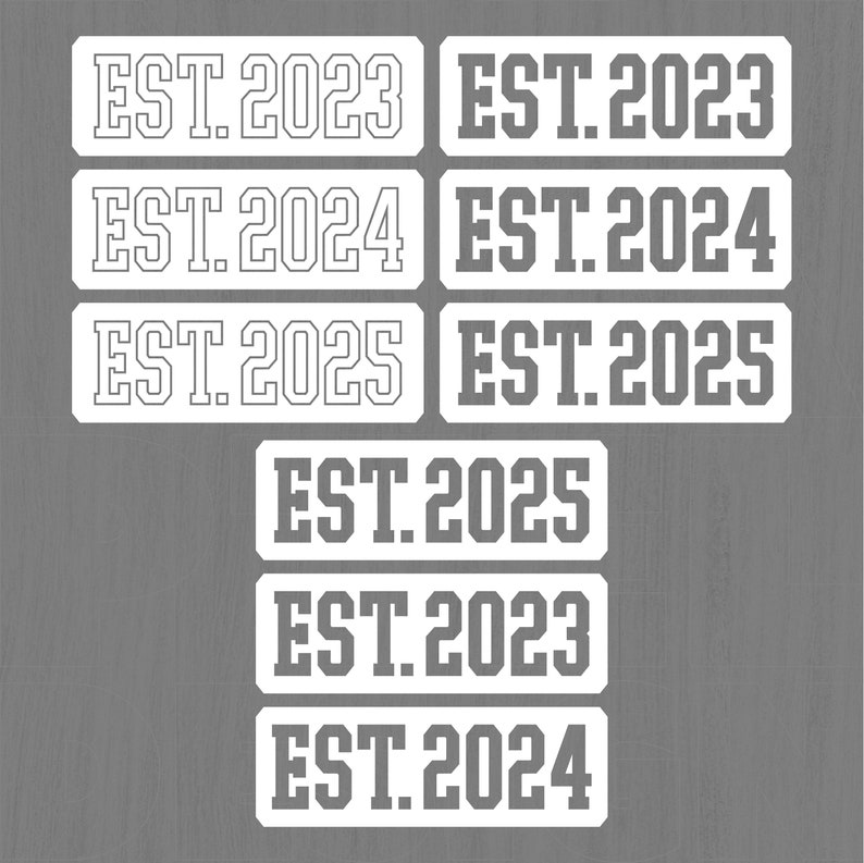 Established Date PNG Bundle, 2023-2025 (digital Download) - Etsy