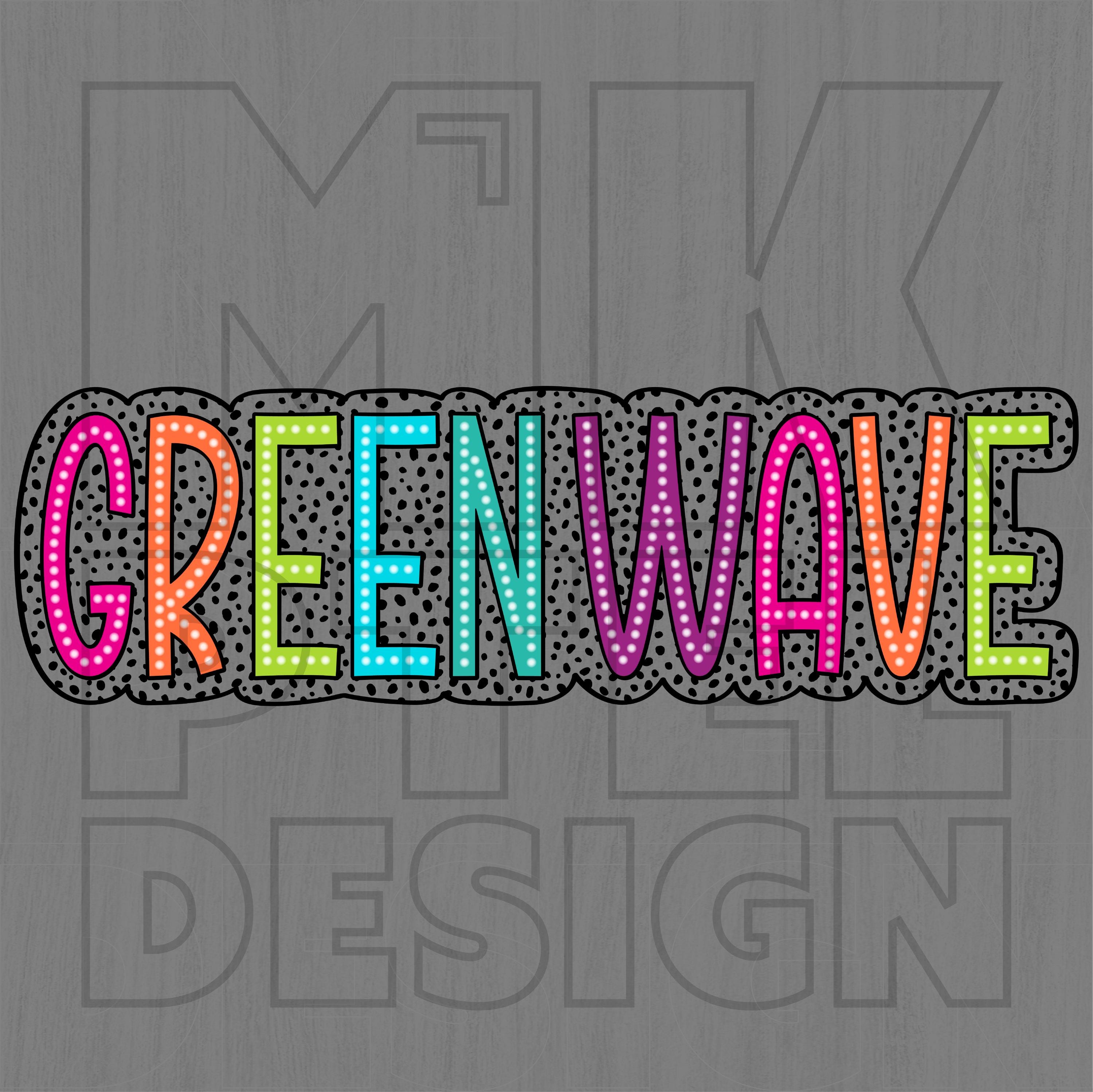 Colorful Green Wave PNG, Dalmatian Dots, Mascot (digital File) - Etsy
