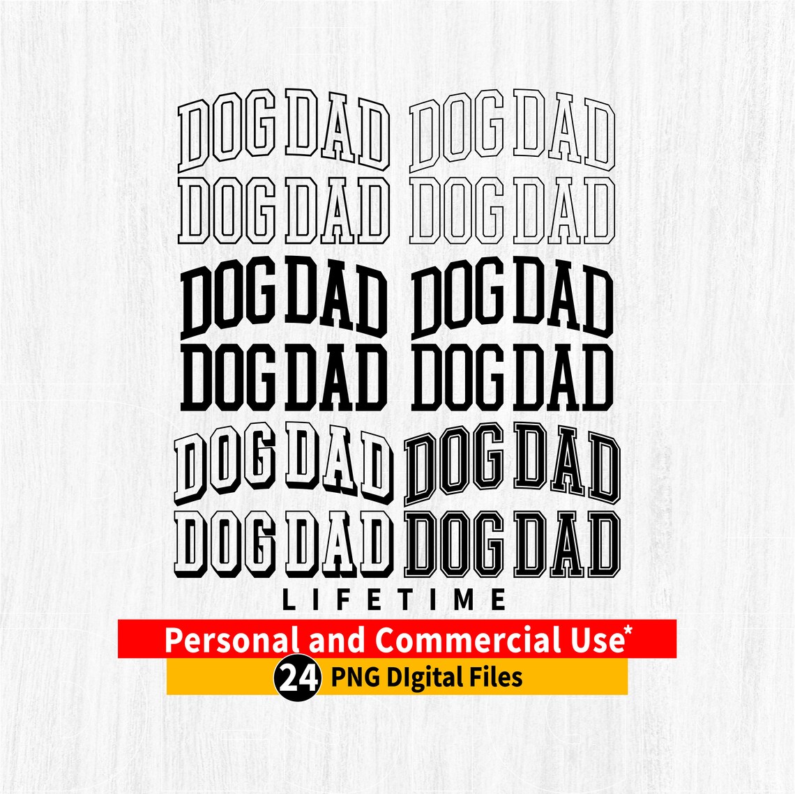 DOG DAD Png, Dog Dad Varsity Png Bundle, Dog Dad Arched Outline Png ...