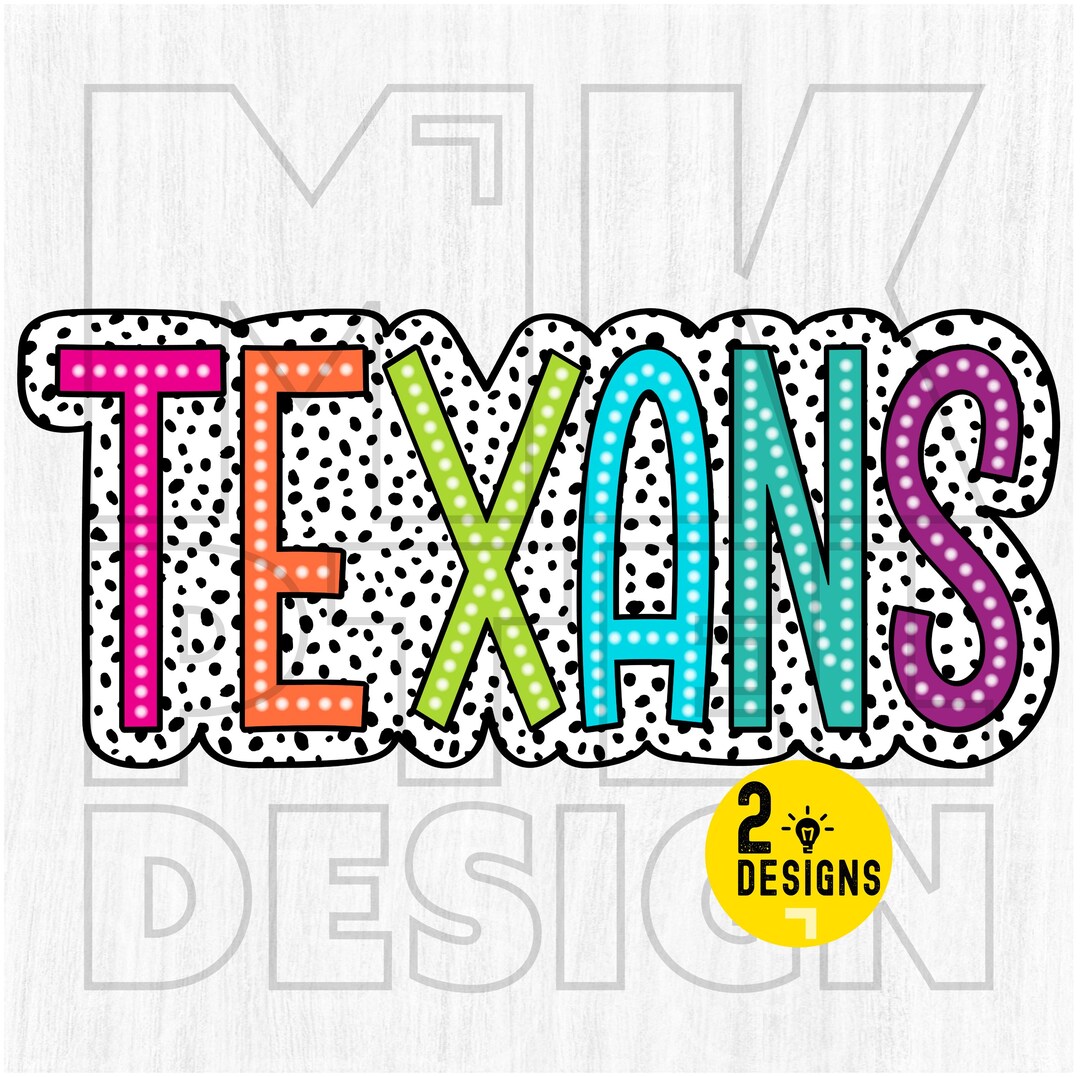 Texans PNG, Colorful, Dalmatian Dots, Mascot, School Spirit, Team ...