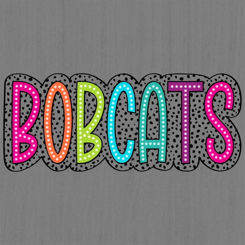 Bobcats PNG, Colorful, Dalmatian Dots, Mascot, School Spirit, Team ...