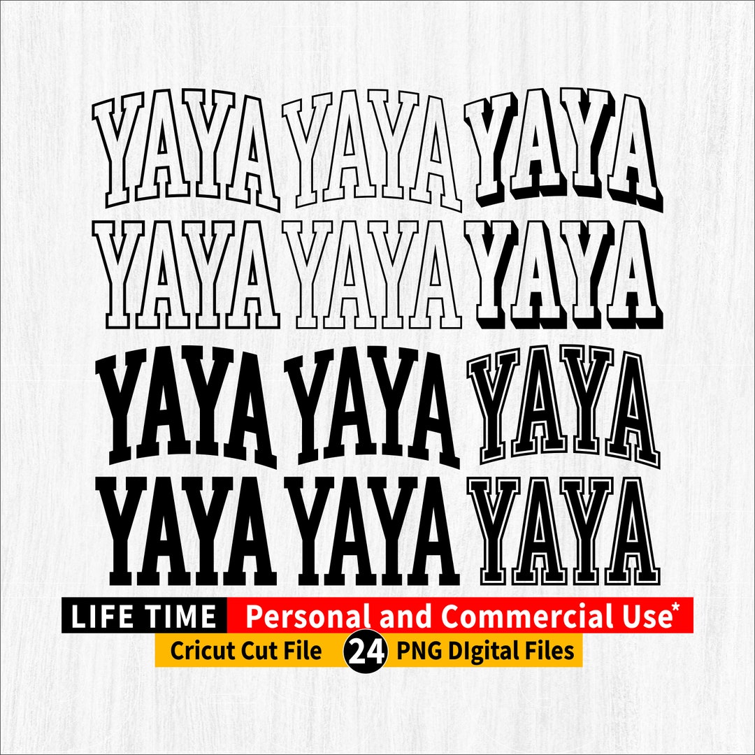 Yaya Png File, YAYA Png, Yaya Png Bundle, Yaya Varsity Arched, Yaya ...