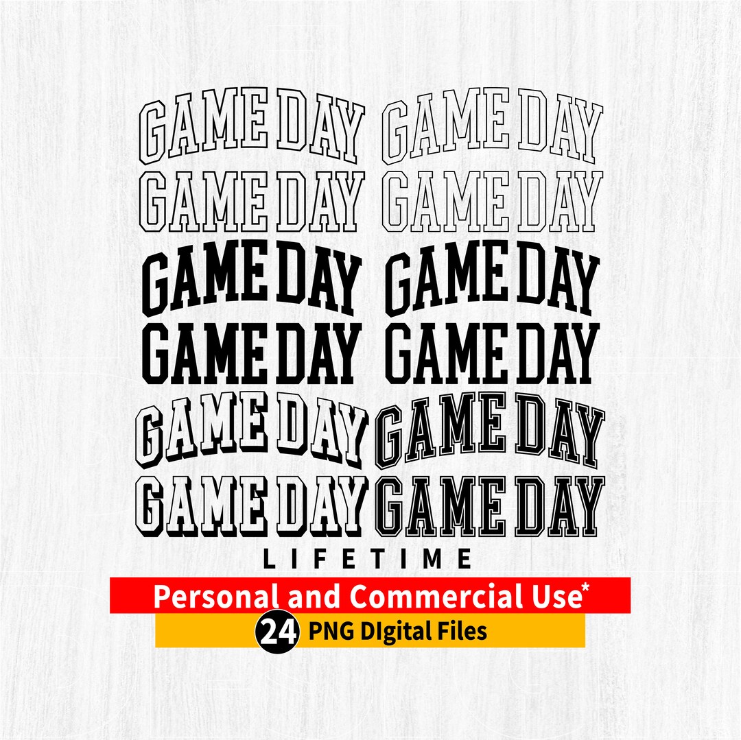 Game Day Varsity PNG Bundle, Cricut Cut File (24 PNG Digital Files) - Etsy