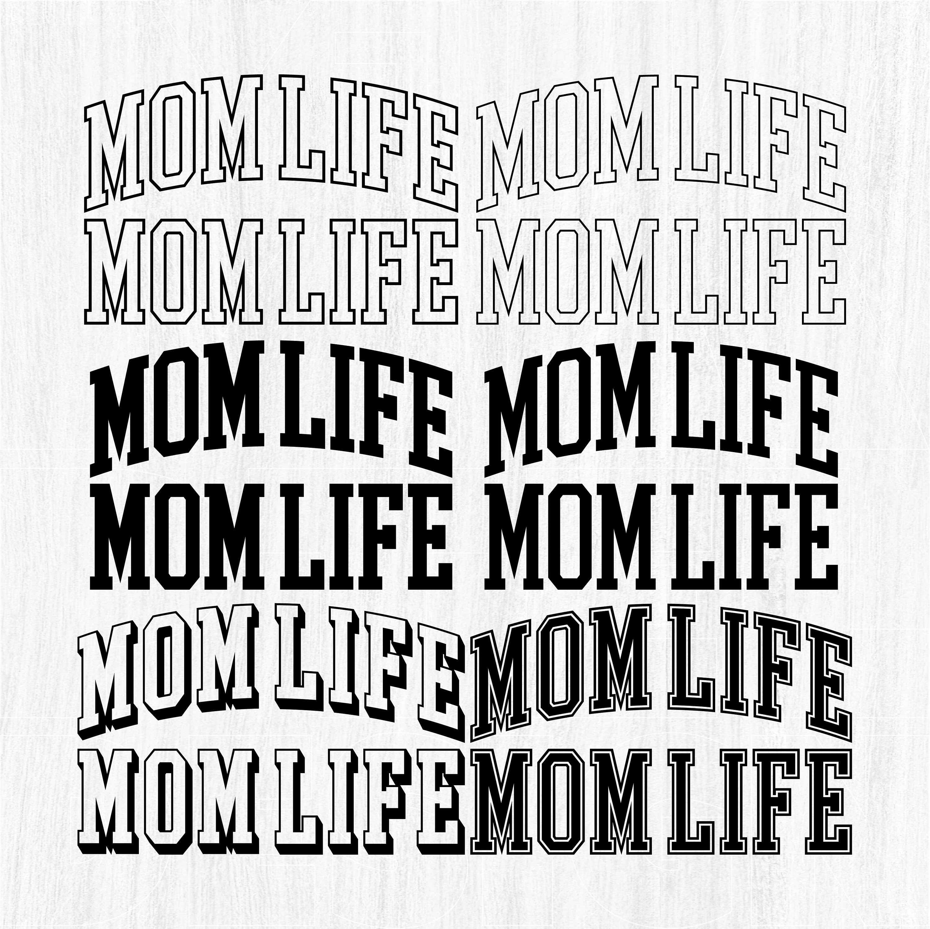 MOM LIFE Png, Mom Life Varsity Png Bundle, Mom Life Arched Outline, Mom ...