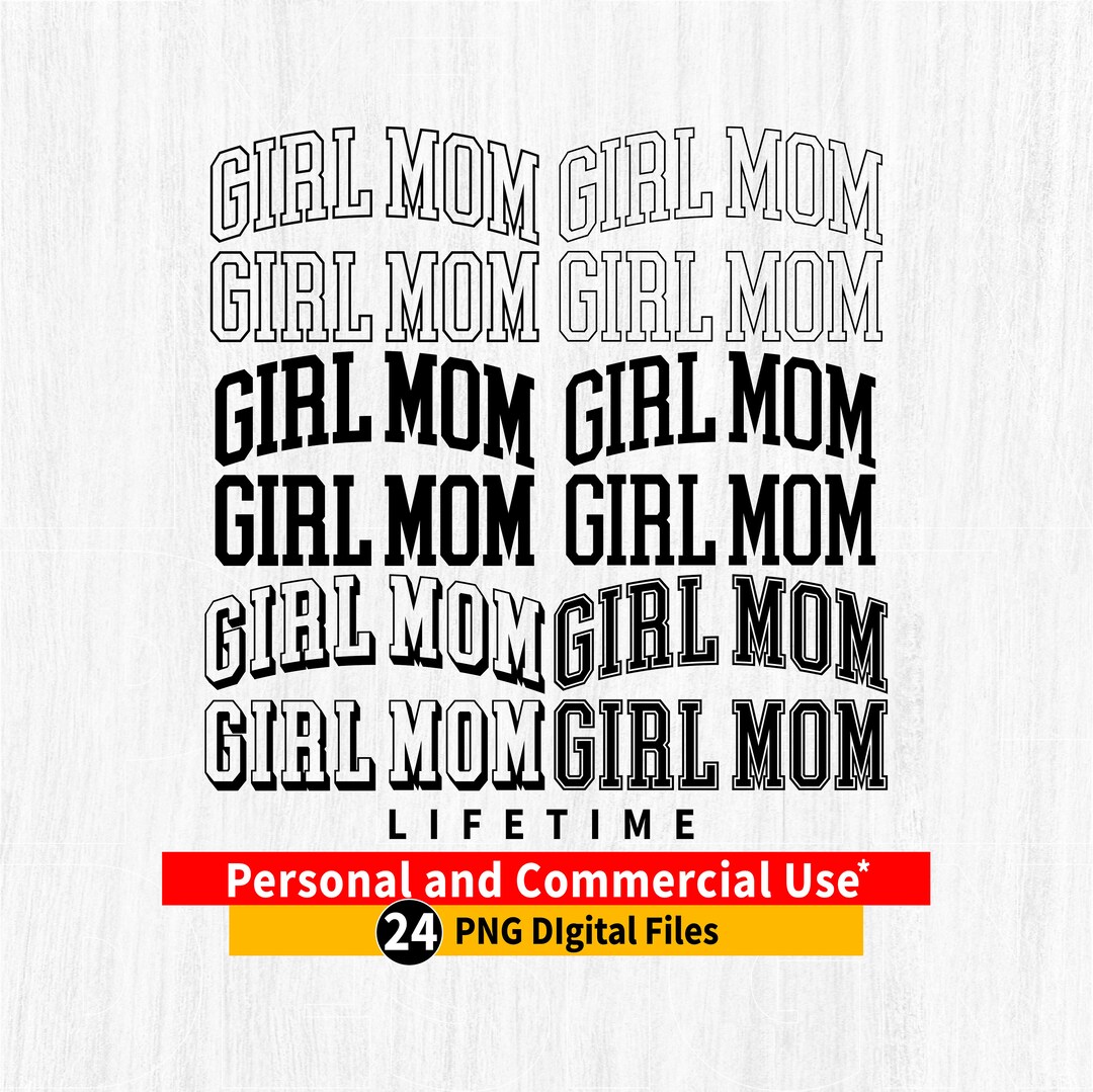 GIRL MOM Png, Bundle Girl Mom, Girl Mom Varsity Letters, Girl Mom ...