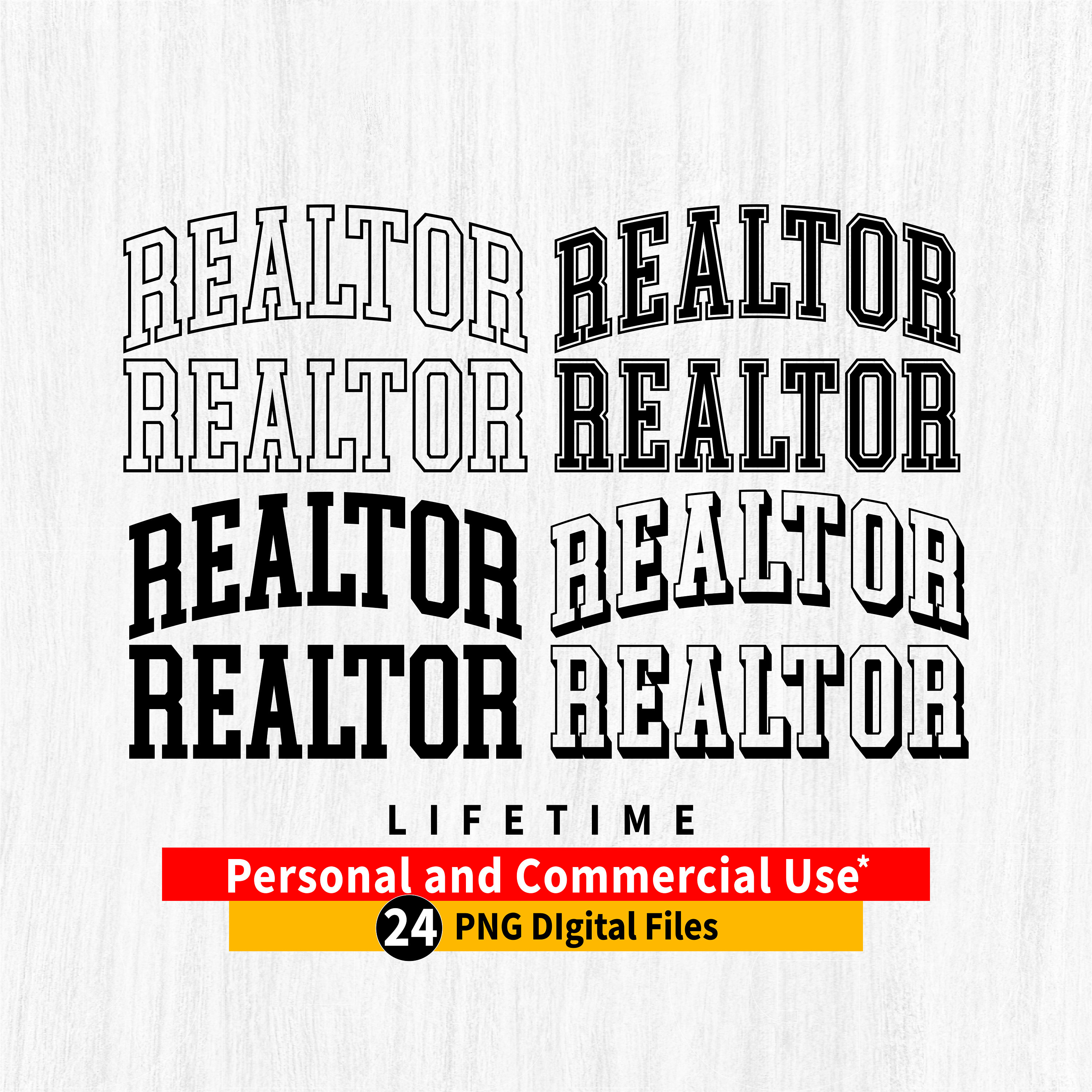Realtor Varsity Font PNG Bundle (digital Files) - Etsy