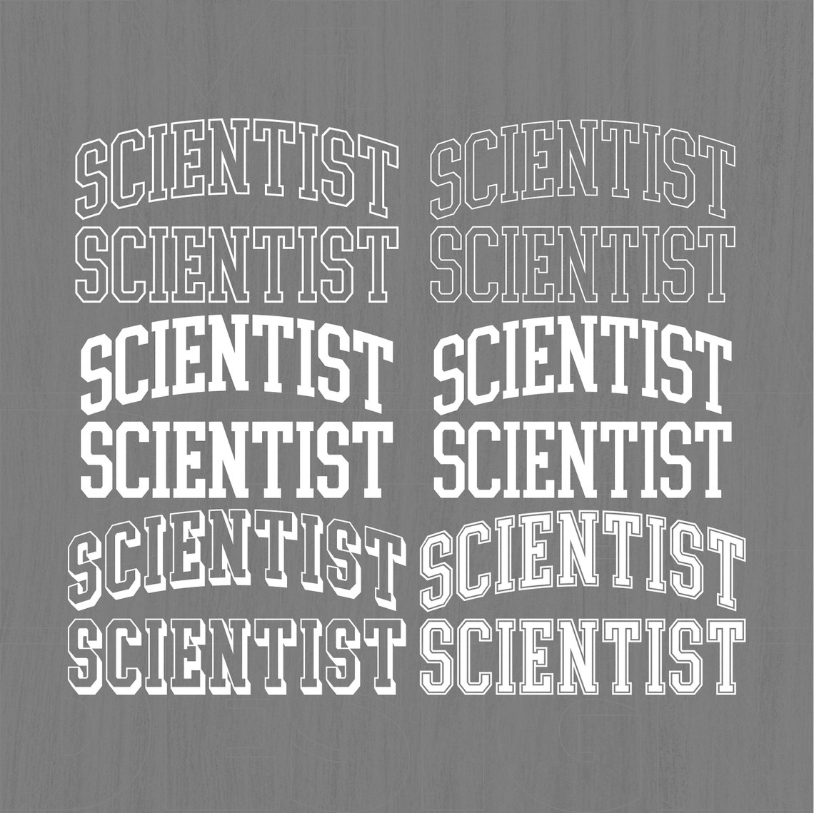 Scientist Varsity Font PNG Bundle, Outline, Cricut File (digital ...
