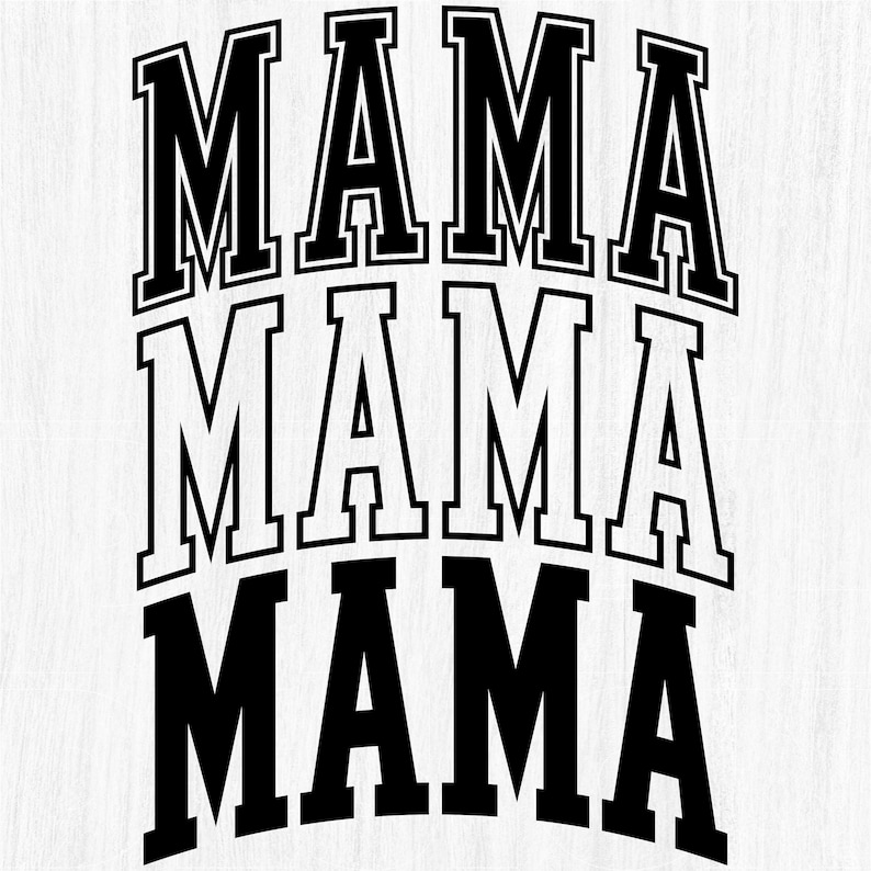 Mama Varsity Font PNG Bundle, Arched Outline (digital Download) - Etsy