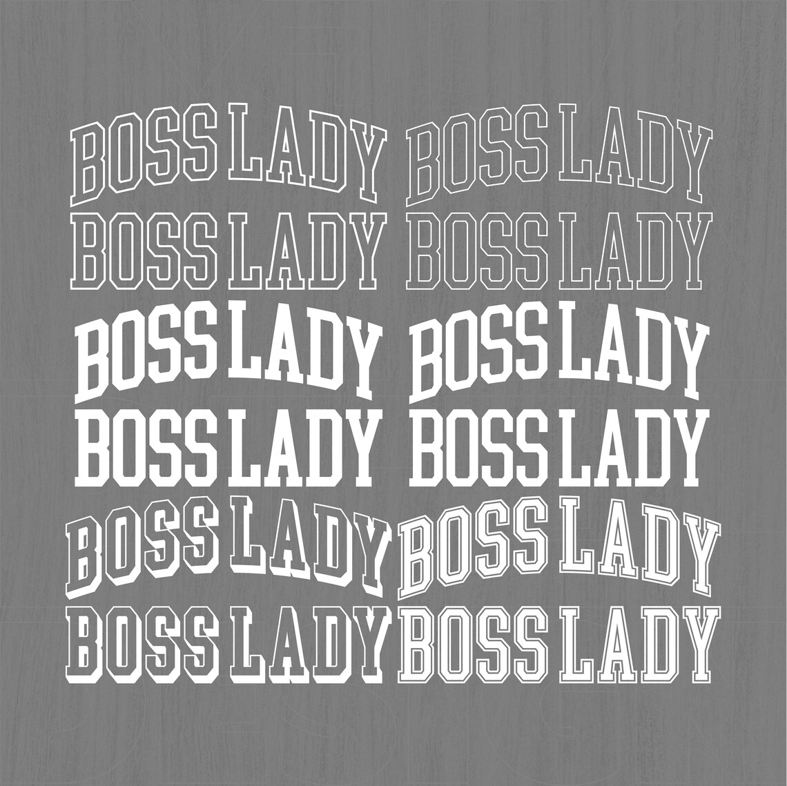 Boss Lady Png, BOSS LADY Varsity Png, Boss Lady Arched Outline, Boss ...