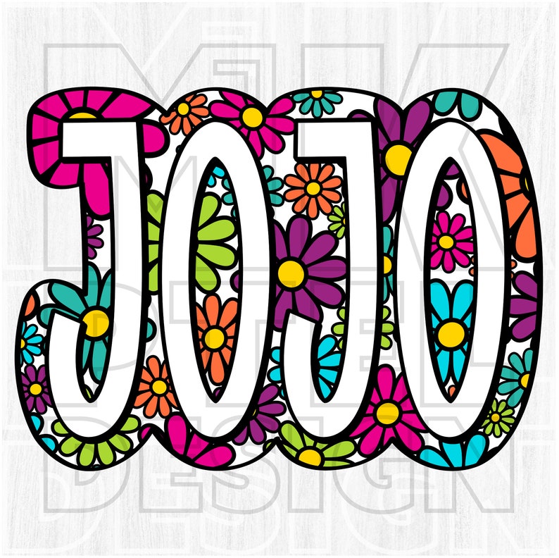 Jojo PNG, Bright Doodle, Colorful, JOJO Daisy Png, Digital File, Retro ...
