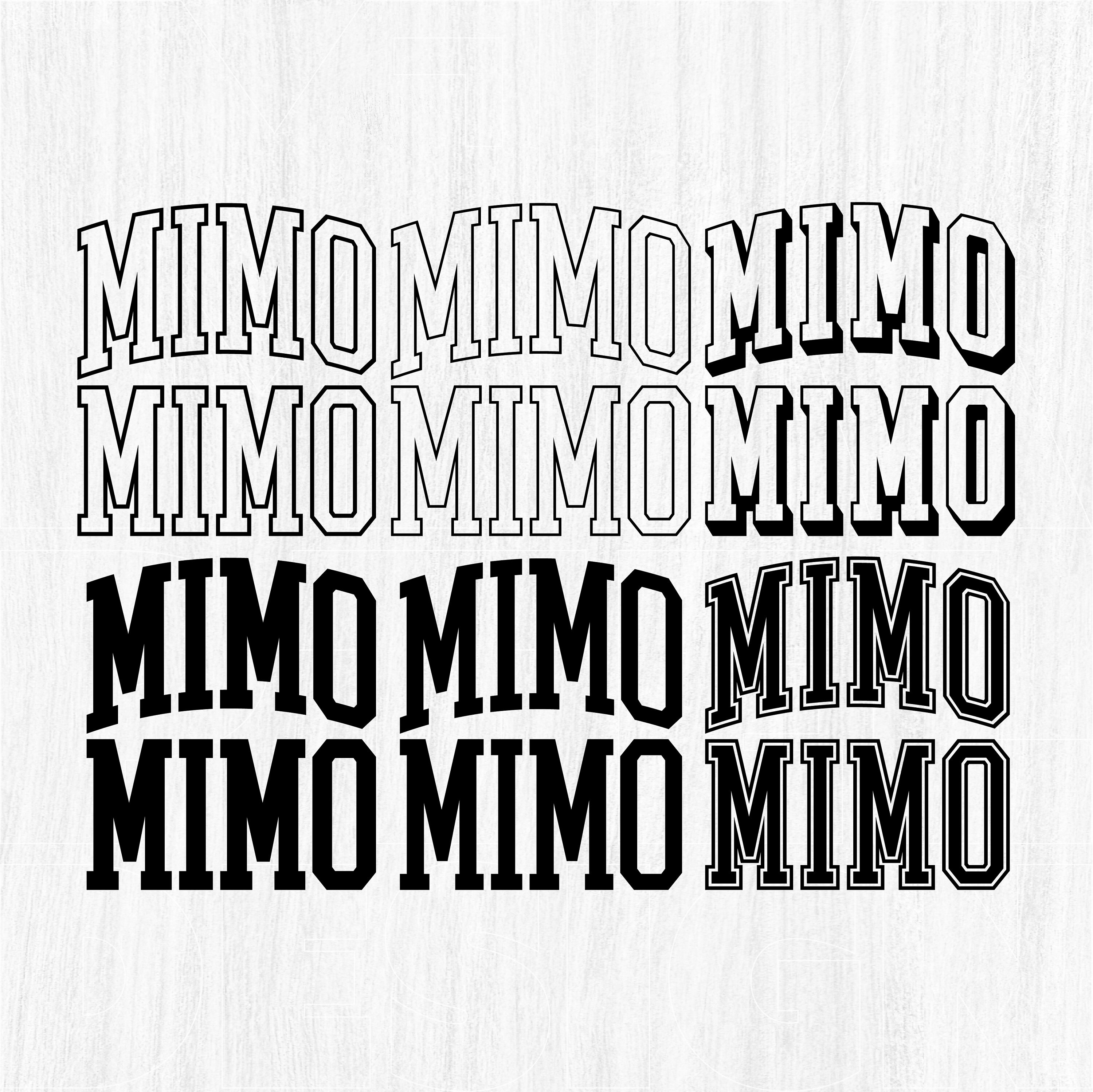 MIMO Png, Mimo Varsity Png Bundle, Mimo Arched Outline, Mimo Png File ...