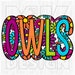 OWLS Daisy PNG, Colorful, Daisy Floral Print, Owls Retro Daisy, Mascot ...