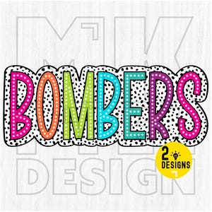 Bombers PNG, Colorful Dalmatian Dots, Team Spirit (digital Download) - Etsy