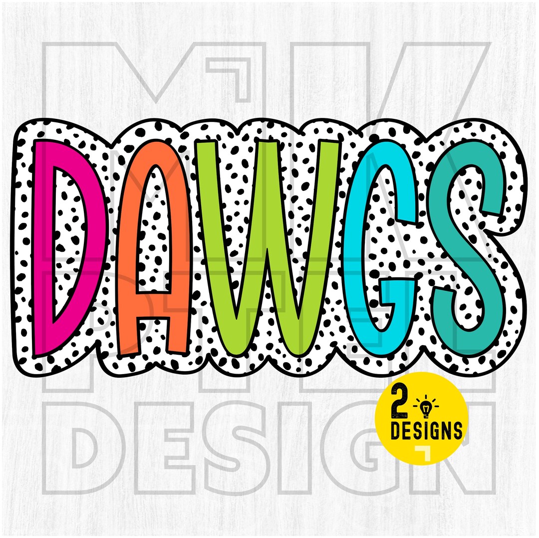 Dawgs PNG, Colorful, Dalmatian Dots, Mascot, School Spirit, Team Spirit ...