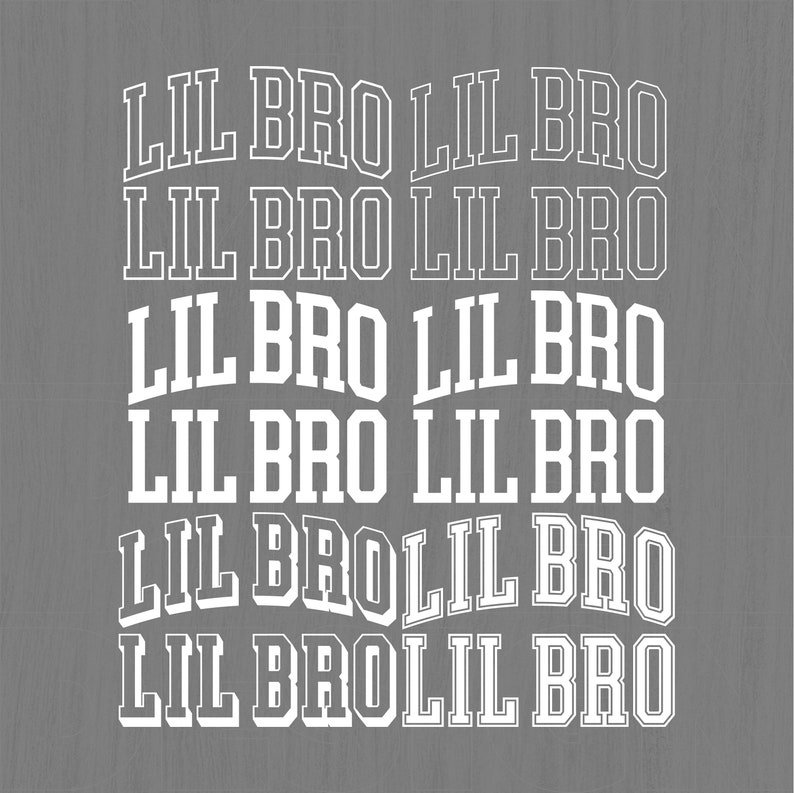 LIL BRO Png, Lil Bro Varsity Png Bundle, Lil Bro Arched Outline, Lil ...