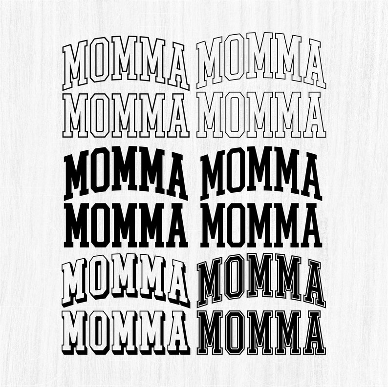 Momma Varsity PNG Bundle, Arched Outline (digital Download) - Etsy