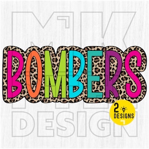 Bombers PNG, Colorful, Leopard Print, Cheetah, Animal, Mascot, School ...