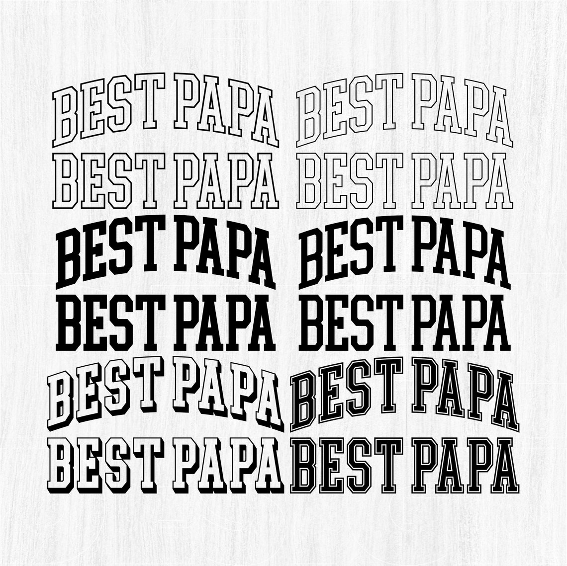 BEST PAPA Png, Best Papa Png Bundle, Best Papa Arched Outline, Best ...