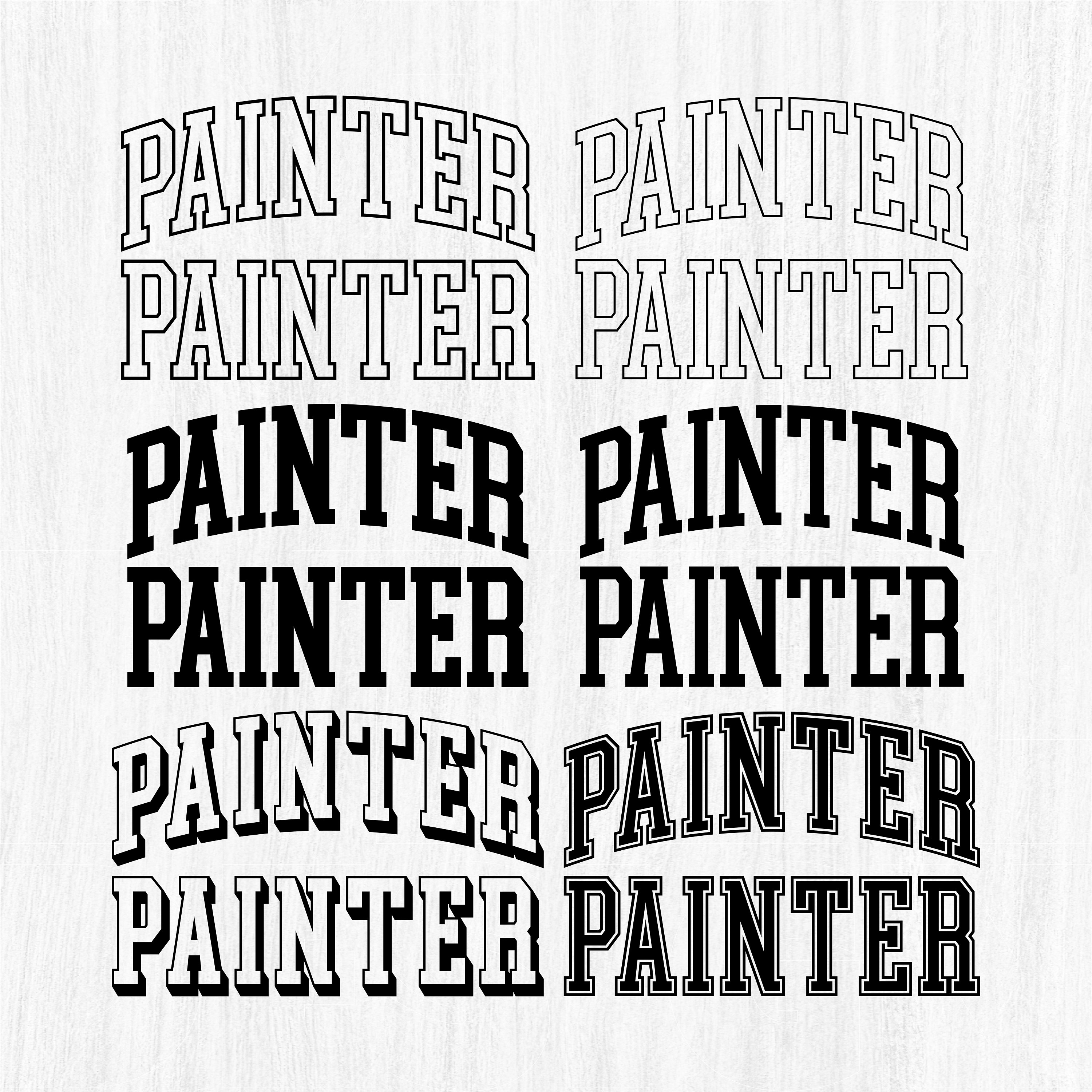 Painter Varsity Png, Painter Png Bundle, Trendy Painter Png, Painter ...