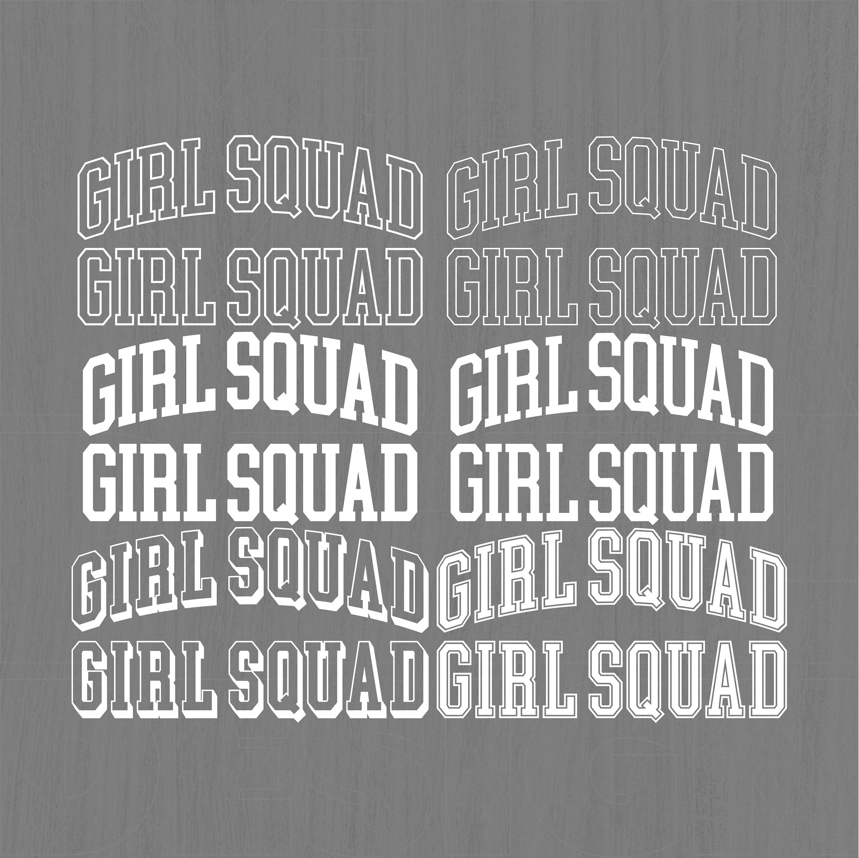 Girl Squad Png File, Girl Squad Png, Girl Squad Arched Outline, Girl ...
